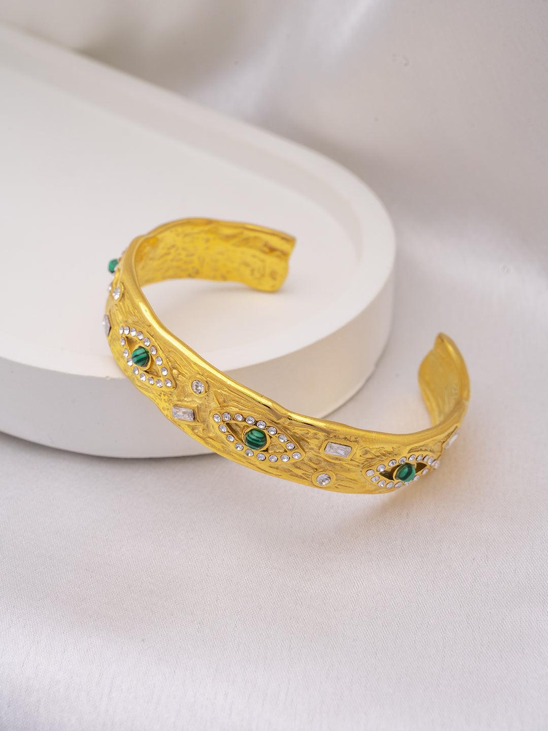 Stylish Malachite Evil Eye Bracelet | Perfectly Average Jewellery