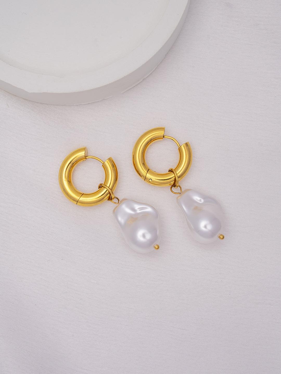 Irregular Water Pearl Drop Earrings | Perfectly Average Jewellery
